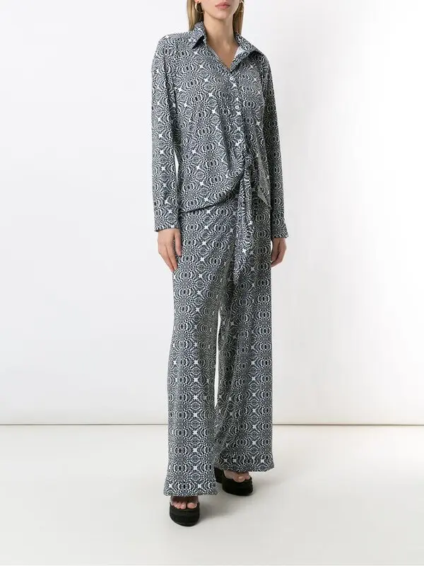 AMIR SLAMA Printed Wide-leg Trousers