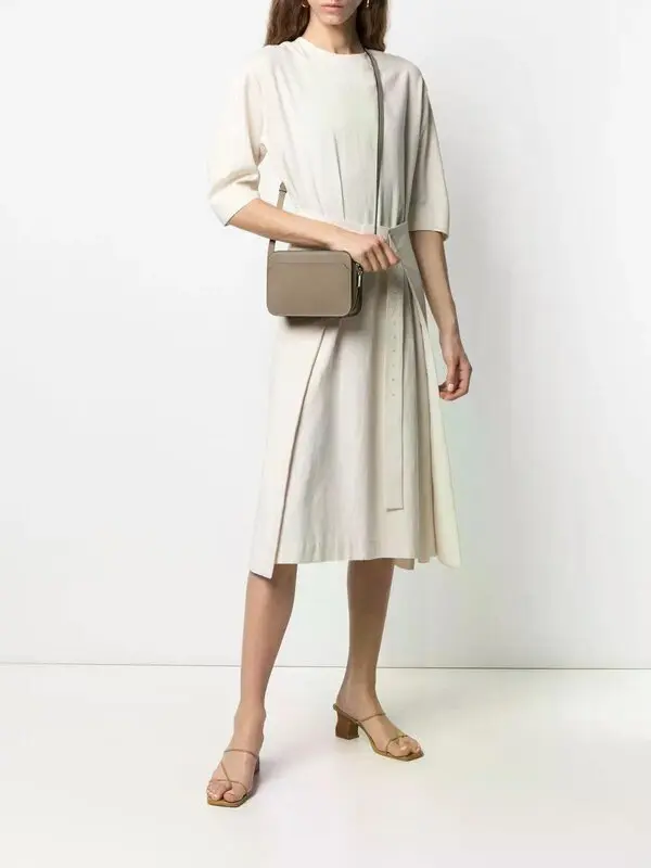 VALEXTRA Grained Leather Crossbody Bag - Neutrals