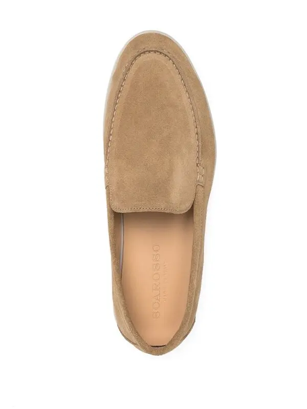 SCAROSSO Ludovica Suede Loafers - Neutrals