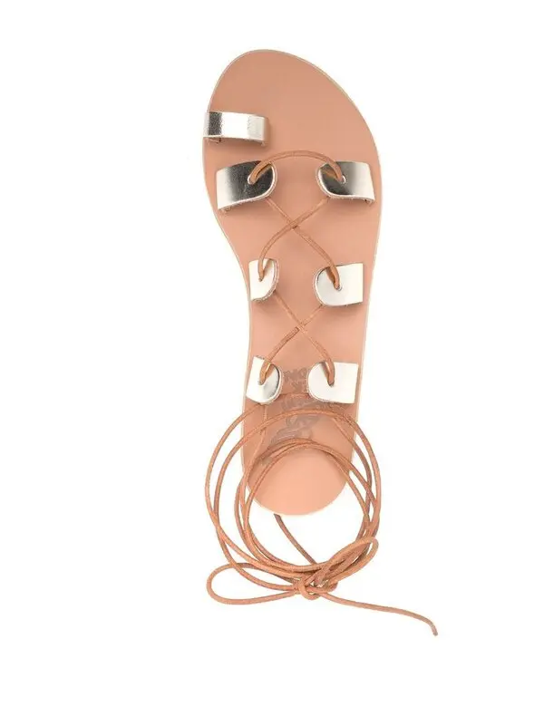 ANCIENT GREEK SANDALS Alcyone Lace-up Sandals - Metallic