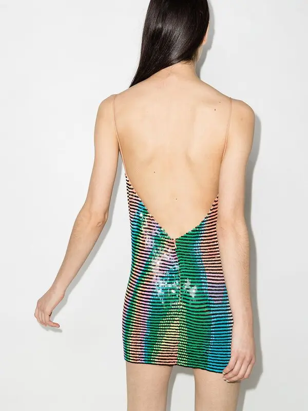 ashish mini dress Ashish Backless Mini Dress in Glitter Rainbow