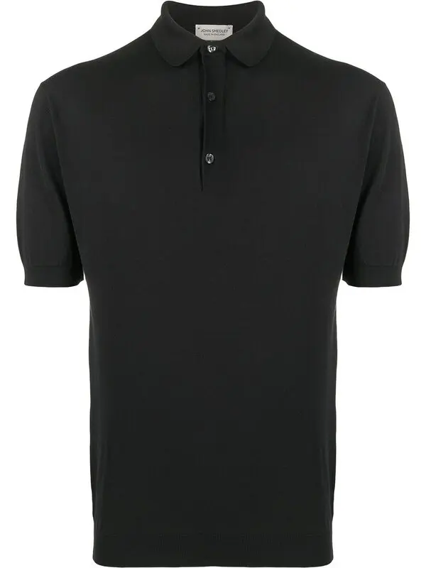 John Smedley Short Sleeve Polo Shirt - Black