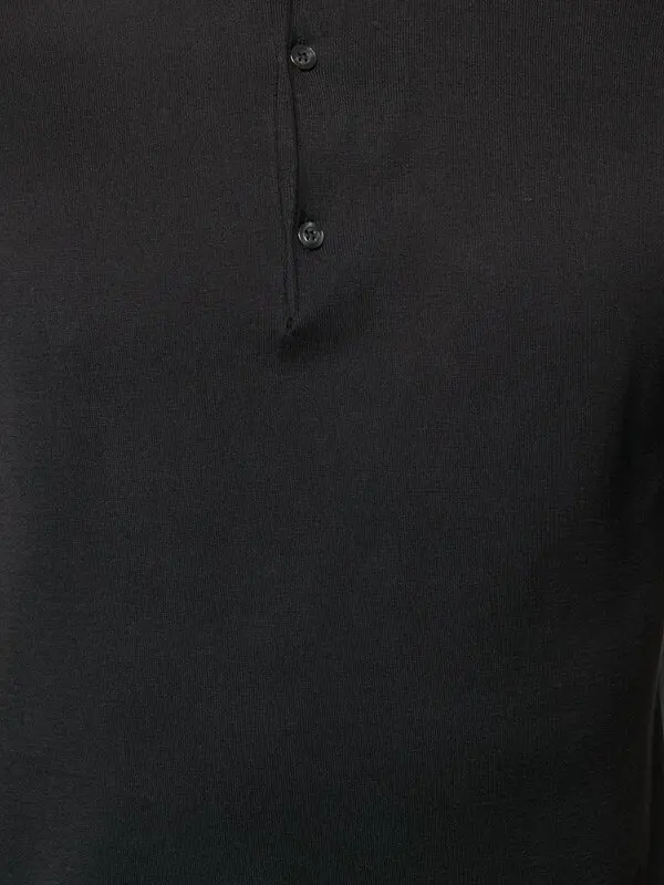 John Smedley Short Sleeve Polo Shirt - Black