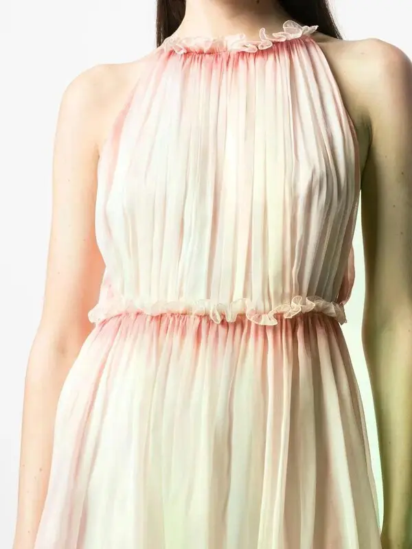 Alberta Ferretti Ruffled-halterneck Silk Dress