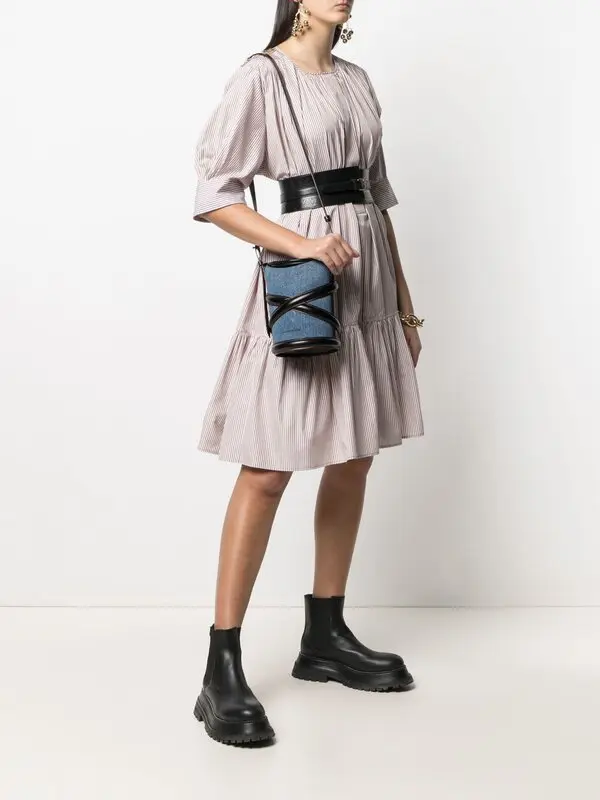 Alexander McQueen The Curve Denim Bucket Bag