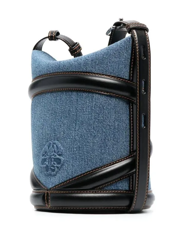 Alexander McQueen The Curve Denim Bucket Bag