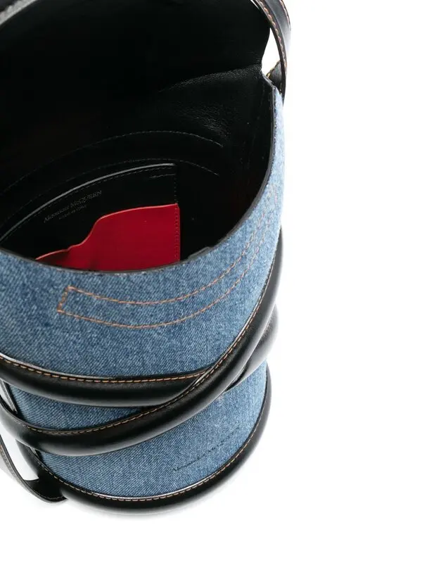 Alexander McQueen The Curve Denim Bucket Bag