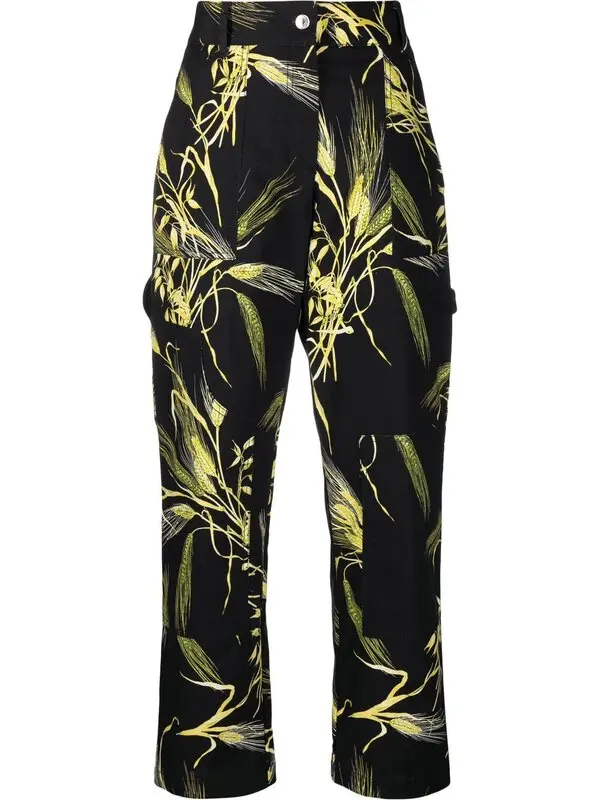 MSGM Leaf-print Trousers
