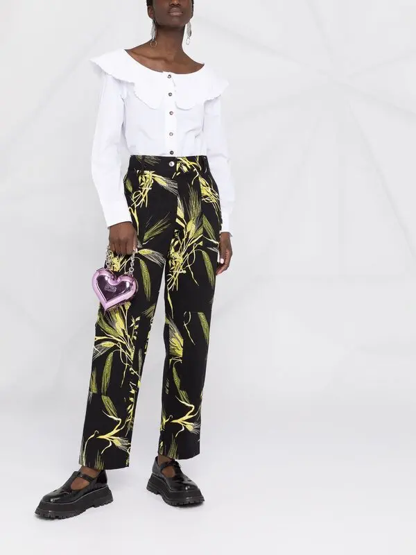 MSGM Leaf-print Trousers