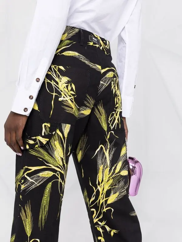 MSGM Leaf-print Trousers