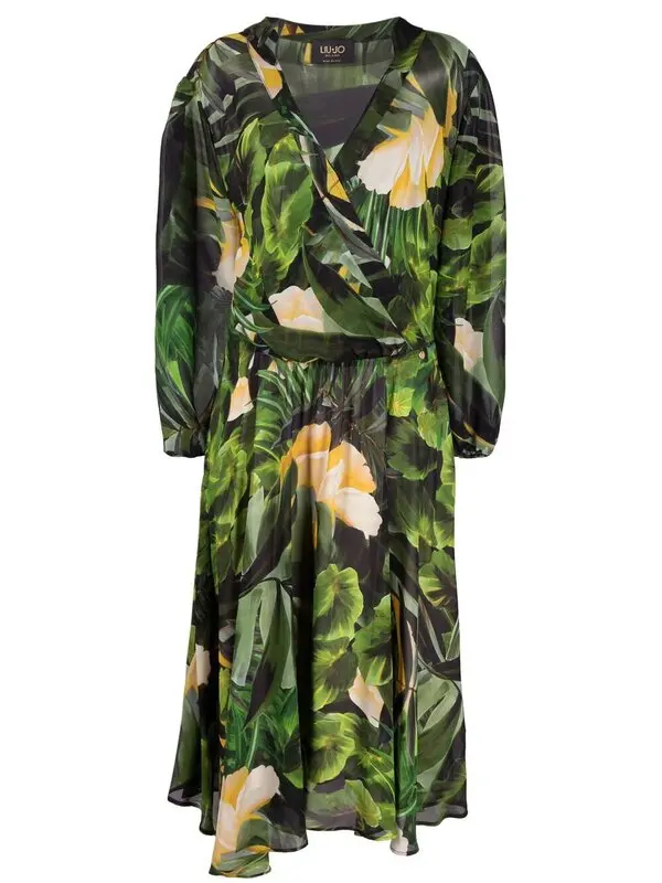 Liu Jo Tropical-print Midi Dress