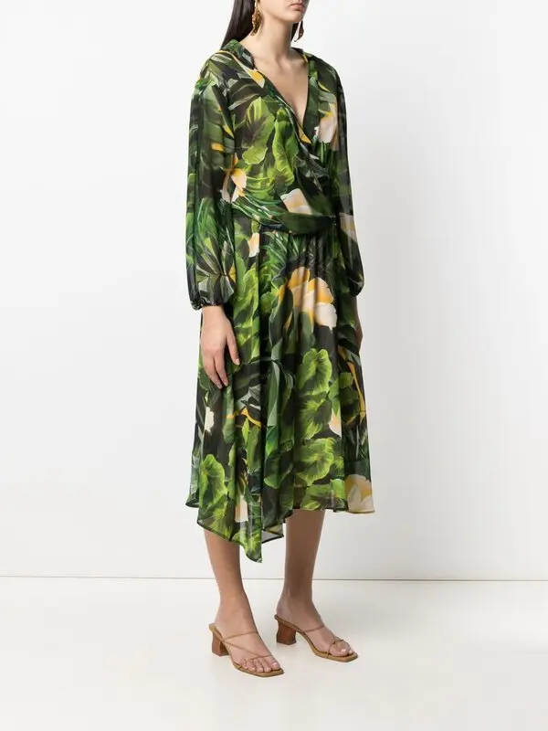 Liu Jo Tropical-print Midi Dress