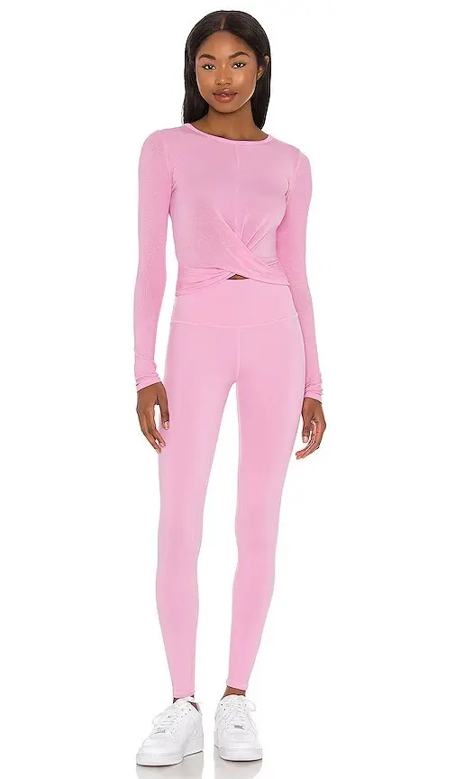 Alo Yoga Cover Long Sleeve Top In Pink