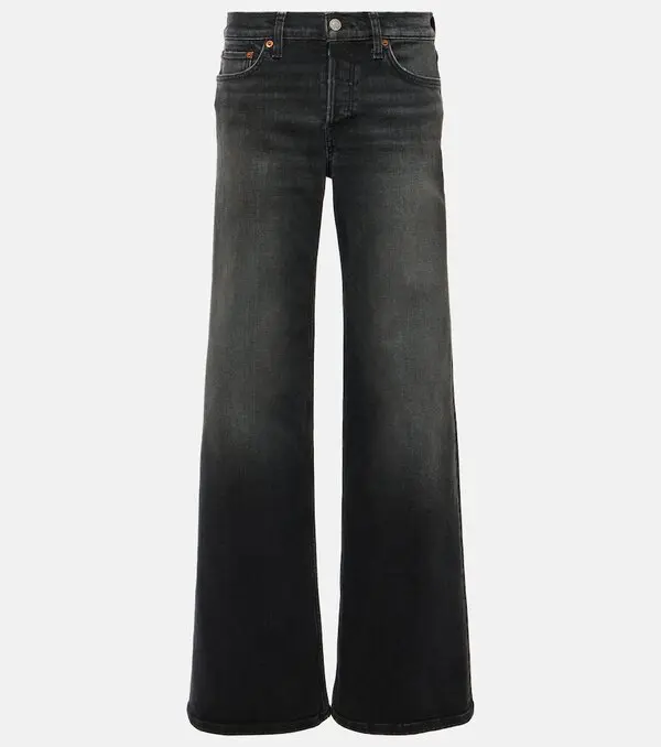 RE/DONE Loose High-rise Straight Jeans - Black