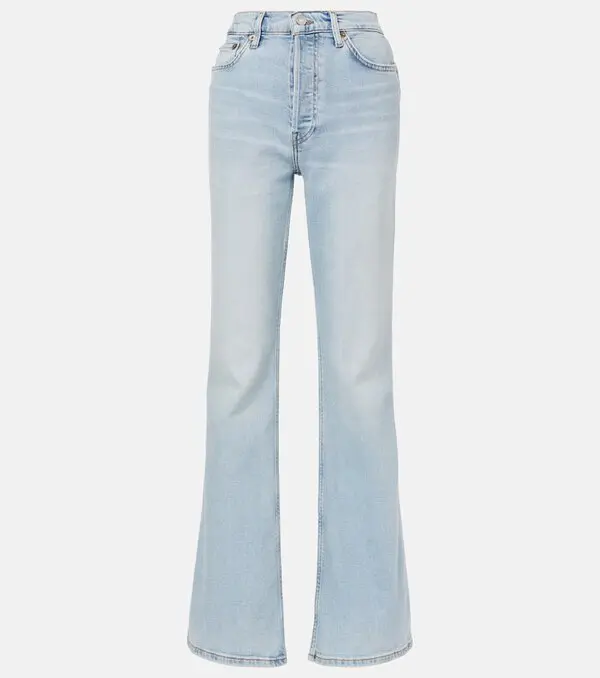 RE/DONE Loose High-rise Straight Jeans In Bleach Destroy - Blue
