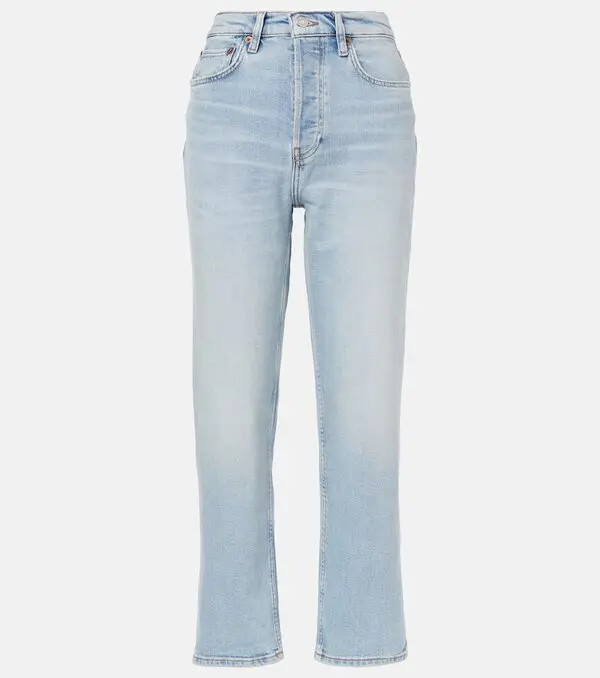 RE/DONE Loose High-rise Straight Jeans In Bleach Destroy - Blue