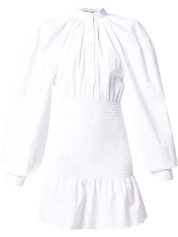 Anna Quan Vittoria Fitted Shirt Dress - White | Editorialist