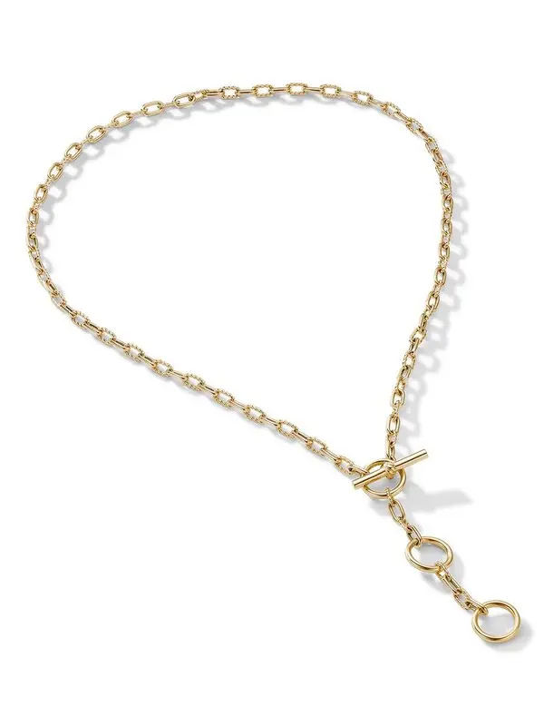 David Yurman 18kt Yellow Dy Madison Three Ring Chain Necklace - Gold