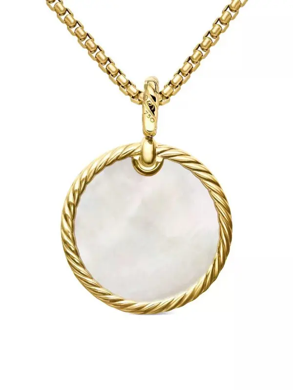David Yurman 18kt Yellow Dy Elements Diamond And Mother-of-pearl Pendant - Gold