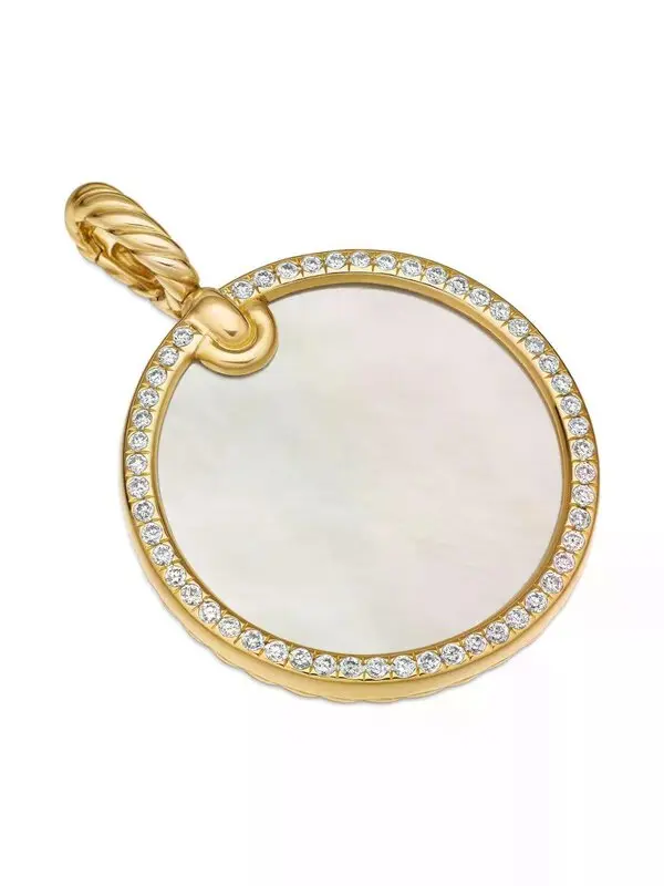 David Yurman 18kt Yellow Dy Elements Diamond And Mother-of-pearl Pendant - Gold