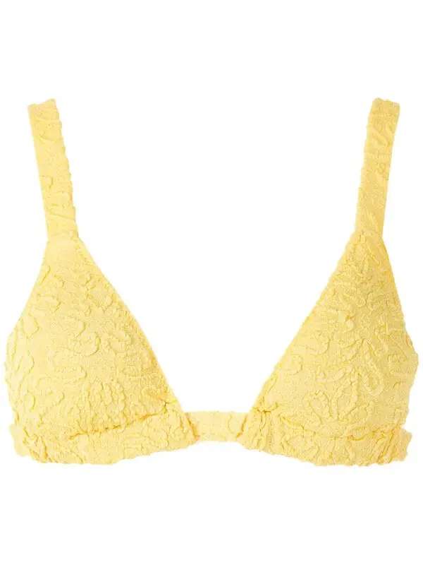 CLUBE BOSSA Paladina Jacquard Bikini Top - Yellow