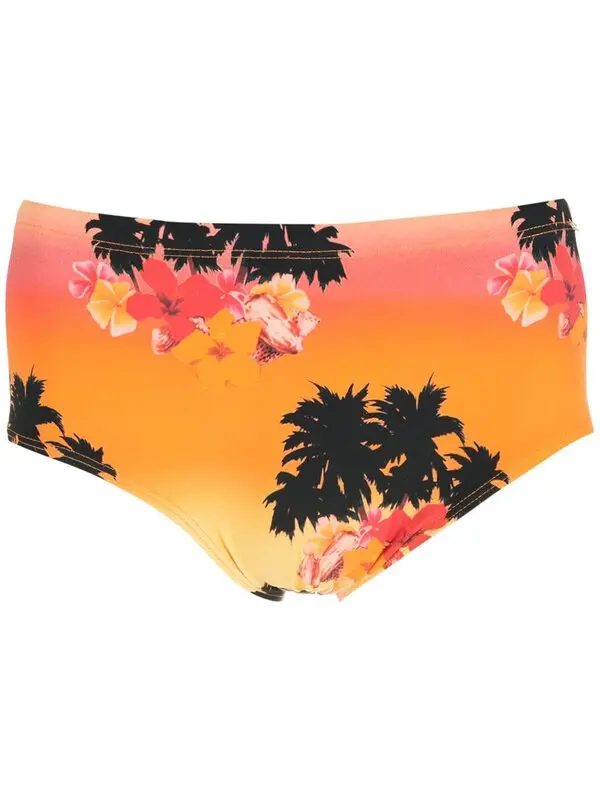 AMIR SLAMA Print Ilha De Hibiscus Swimming Trunks - Multicolour