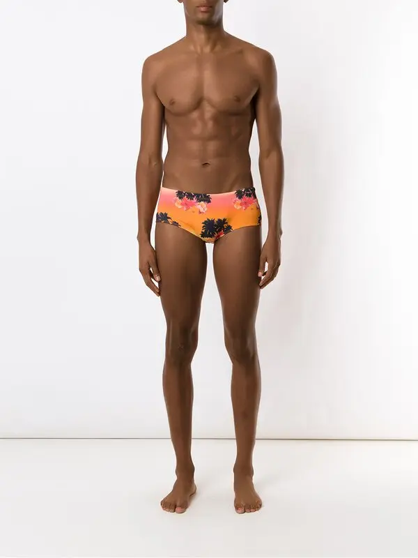 AMIR SLAMA Print Ilha De Hibiscus Swimming Trunks