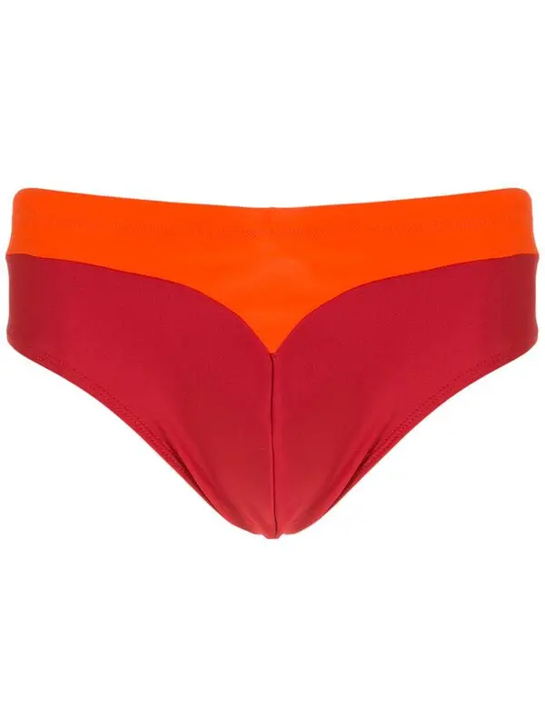 AMIR SLAMA Panelled Swimming Trunks - Orange