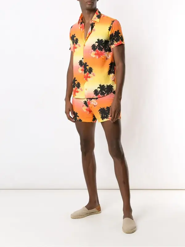 AMIR SLAMA Tropical Print Short-sleeve Shirt