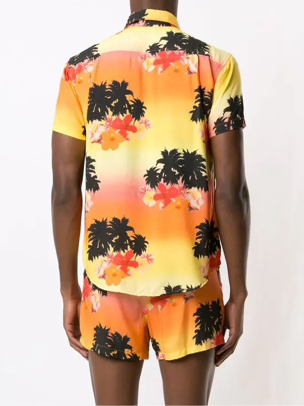 AMIR SLAMA Tropical Print Short-sleeve Shirt