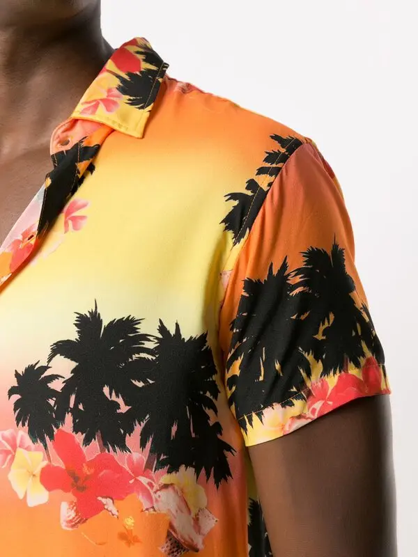AMIR SLAMA Tropical Print Short-sleeve Shirt