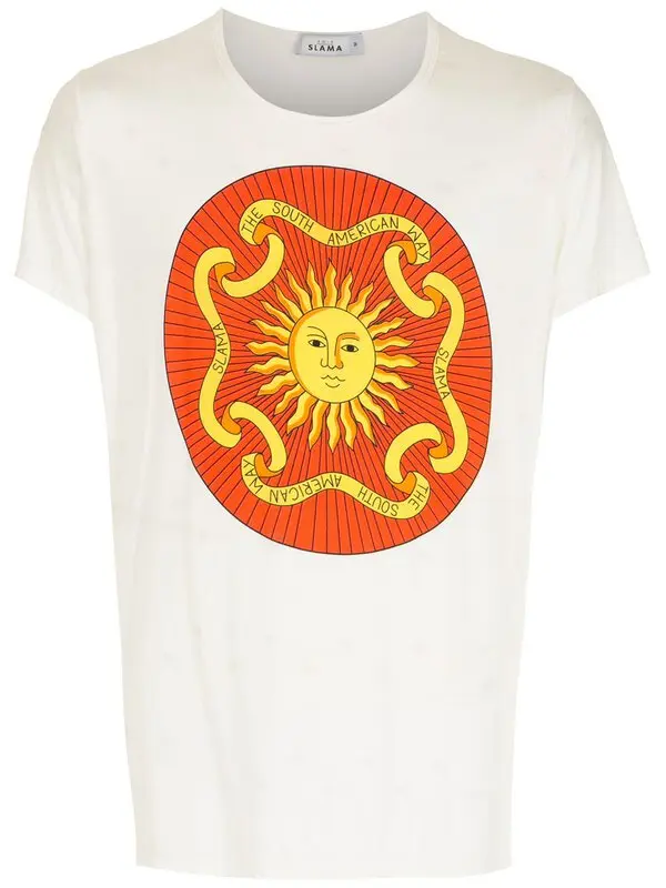 AMIR SLAMA Sun-print Cotton T-shirt - White