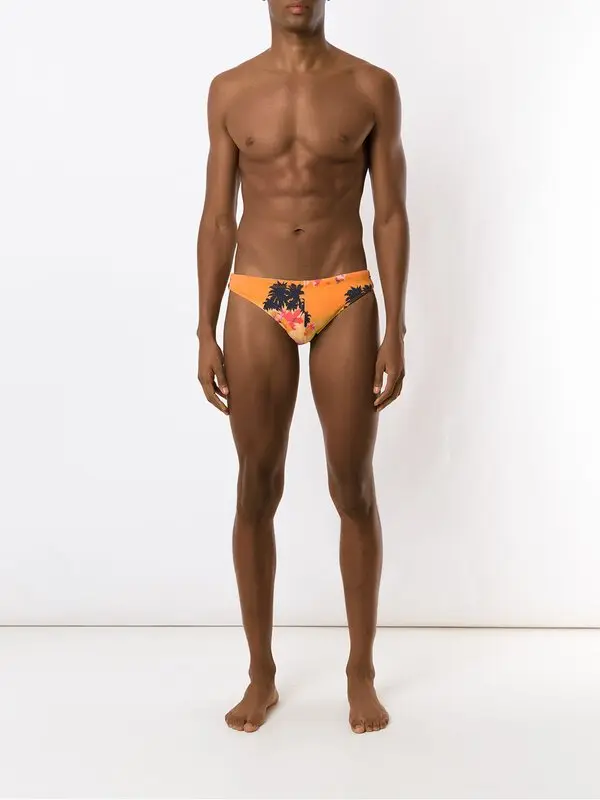 AMIR SLAMA Ilha De Hibiscus High-leg Trunks