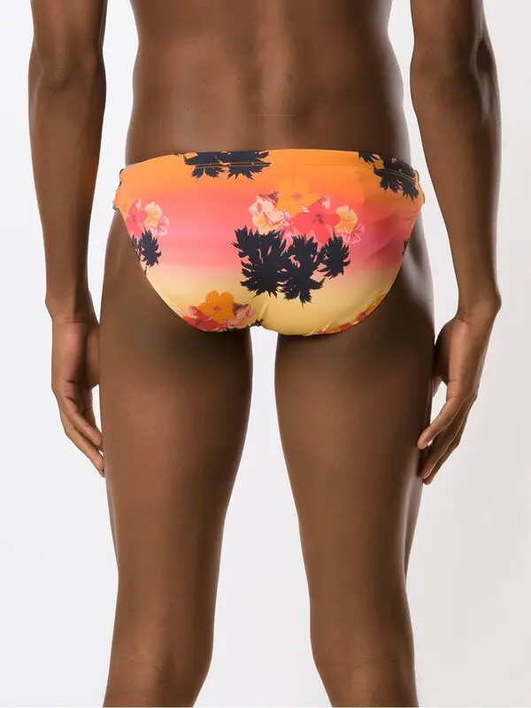 AMIR SLAMA Ilha De Hibiscus High-leg Trunks