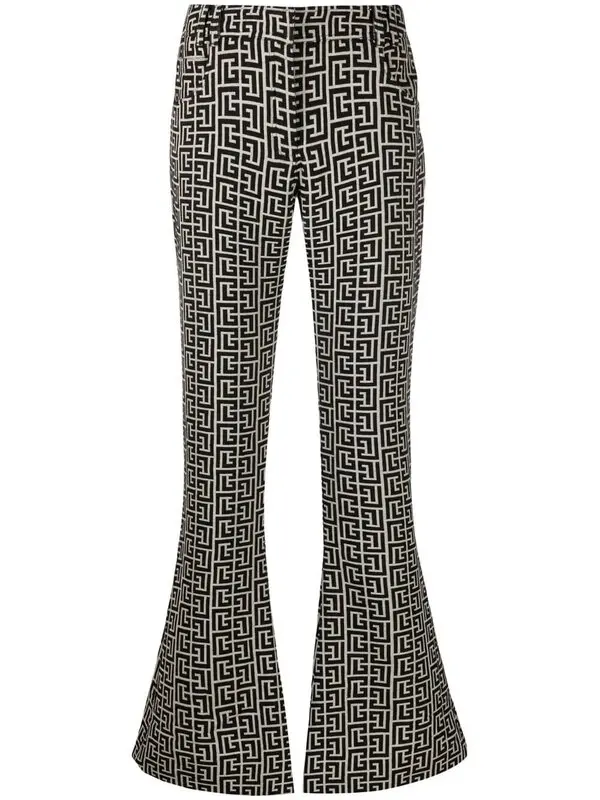Balmain Low-rise Monogram Bootcut Trousers