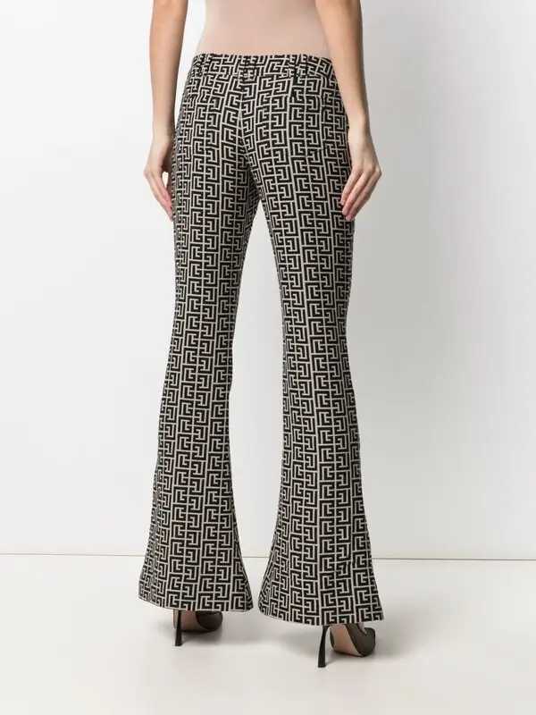 Balmain Low-rise Monogram Bootcut Trousers