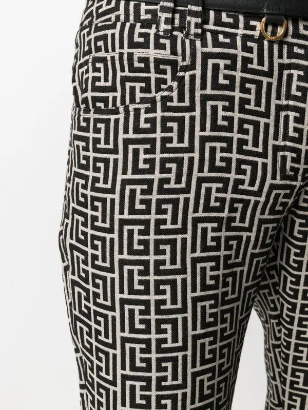 Balmain Low-rise Monogram Bootcut Trousers