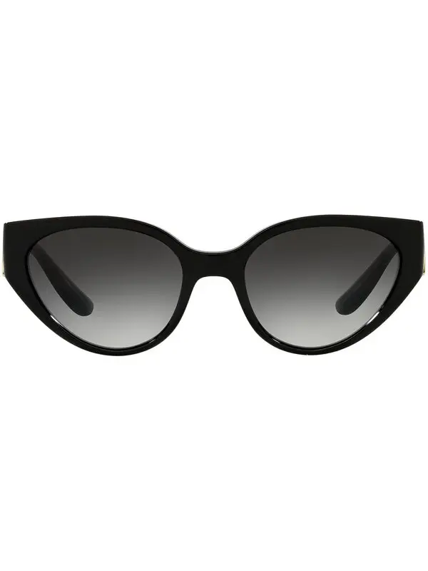 Dolce & Gabbana Dg Monogram Oval-frame Sunglasses - Black