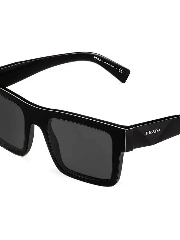 Prada Symbole Rectangle-frame Sunglasses - Black