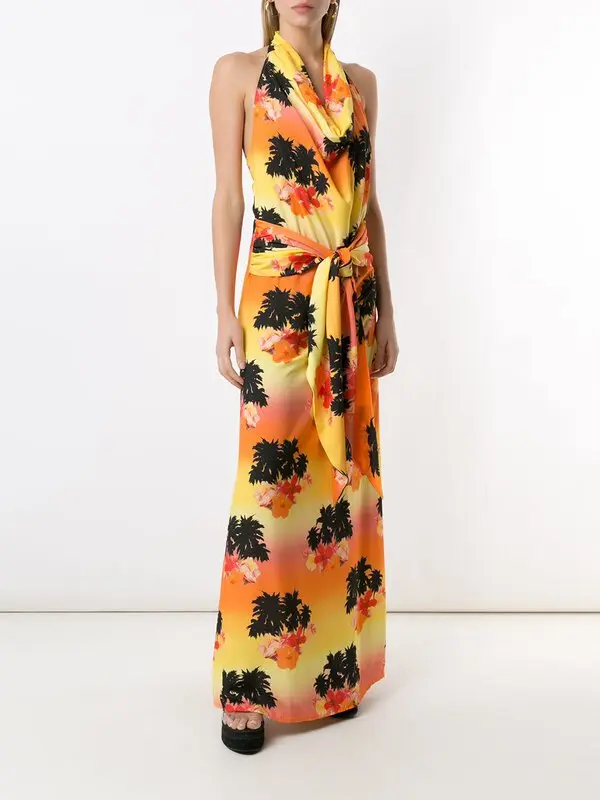 AMIR SLAMA Printed Maxi Dress
