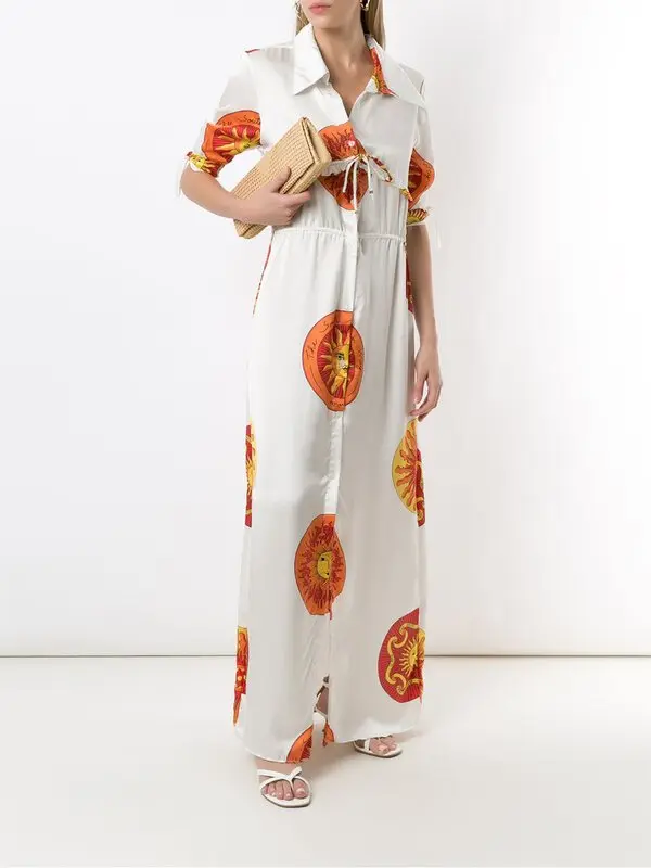 AMIR SLAMA Sun-print Long Shirt Dress