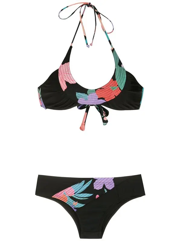AMIR SLAMA Printed Bikini Set - Black