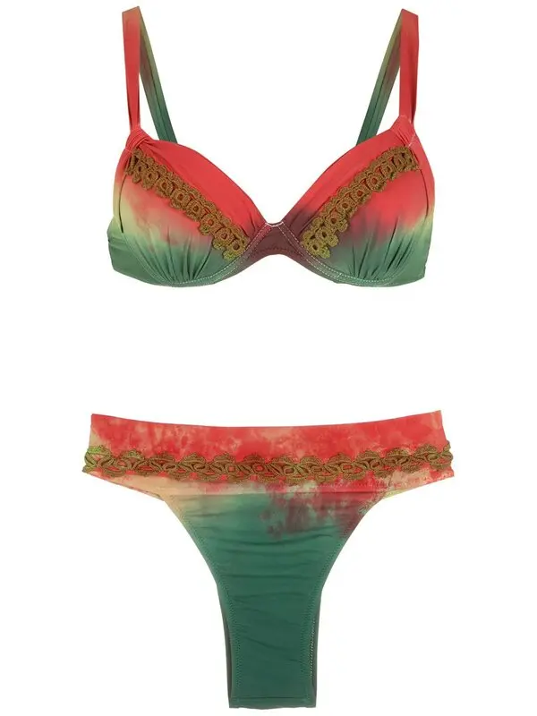 AMIR SLAMA Embroidery Tie Dye Bikini Set