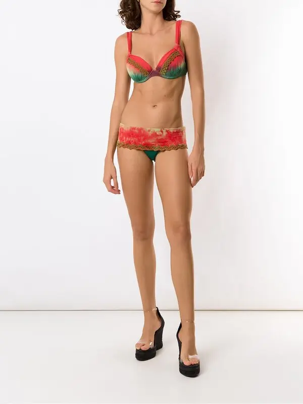 AMIR SLAMA Embroidery Tie Dye Bikini Set