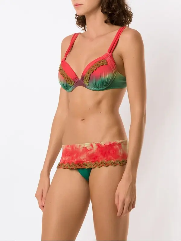 AMIR SLAMA Embroidery Tie Dye Bikini Set