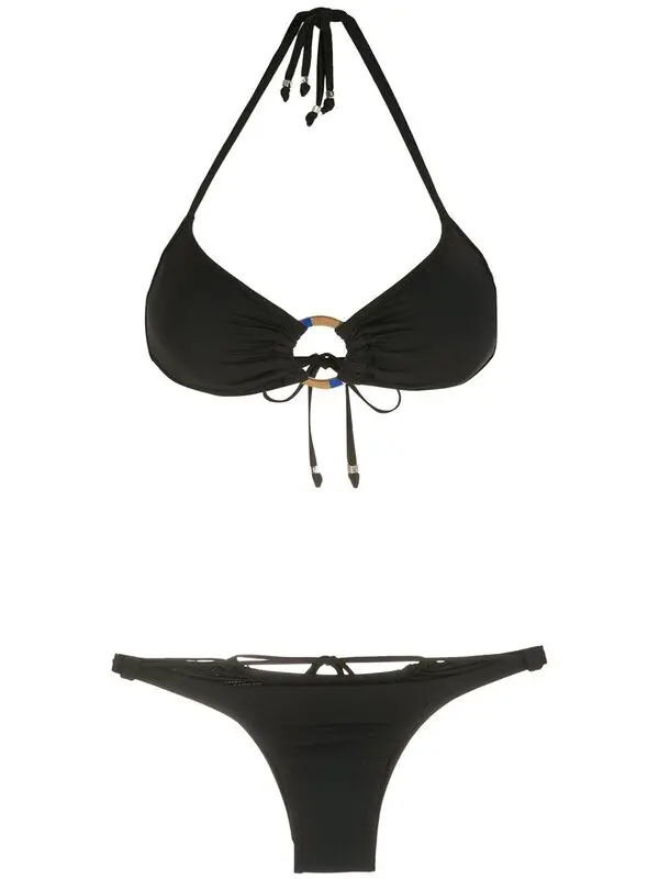 AMIR SLAMA Ring-detail Bikini Set - Black