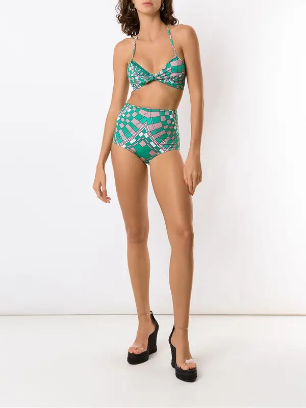 AMIR SLAMA Geometric Print Bikini Set