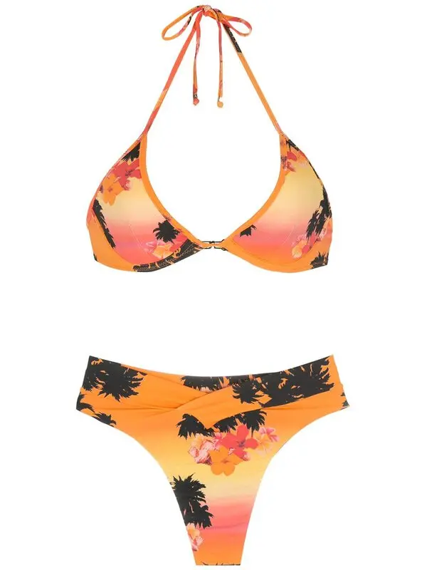 AMIR SLAMA Ilha De Hibiscus Bikini Set - Orange