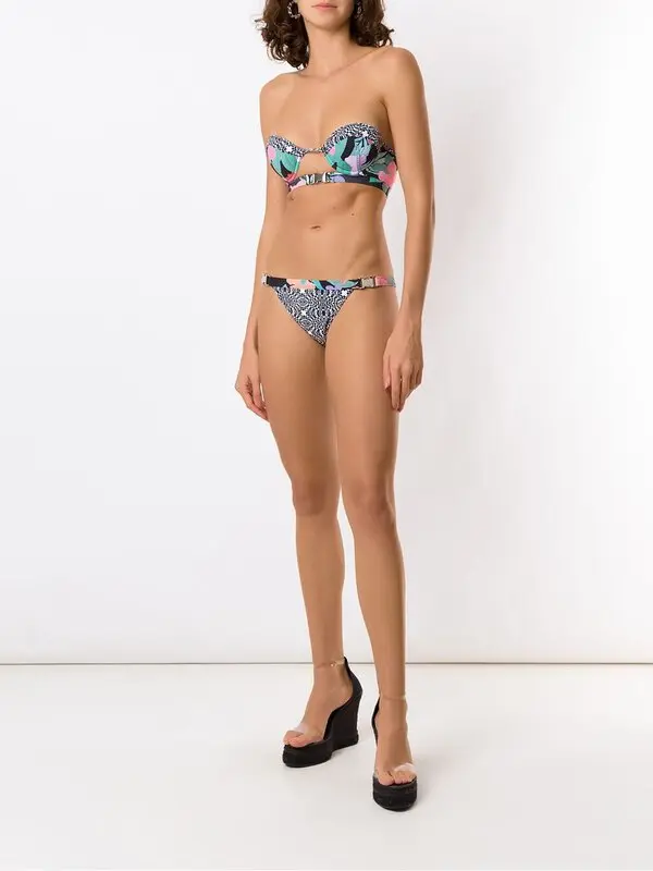 AMIR SLAMA Print Hibiscus Geometric Bikini Set