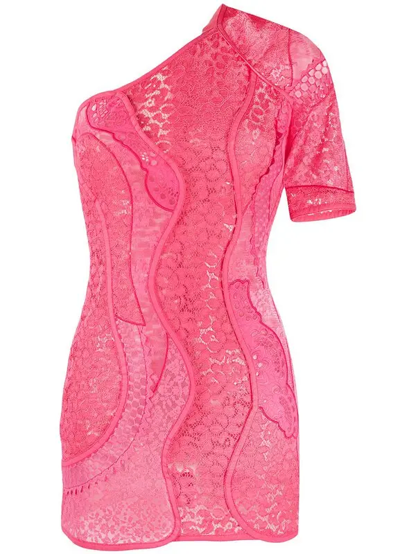 Stella McCartney One-shoulder Lace Mini Dress